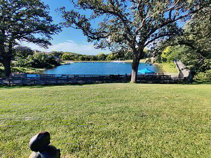 Serenity by the shore. This peaceful lakeside spot offers the perfect backdrop for contemplating life's big questions – like why you waited so long to visit.