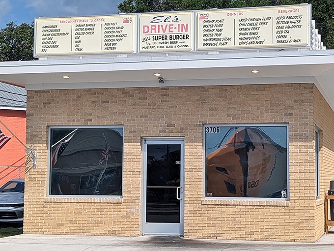 The unassuming brick exterior of El's Drive-In hides culinary treasures that would make food pilgrims drive across state lines. Coastal Carolina's answer to fast food.