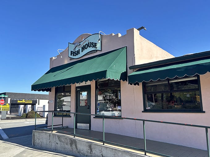 The unassuming exterior of Monterey's Fish House proves once again that the best seafood joints don't waste energy on fancy facades—they're too busy perfecting what's inside.