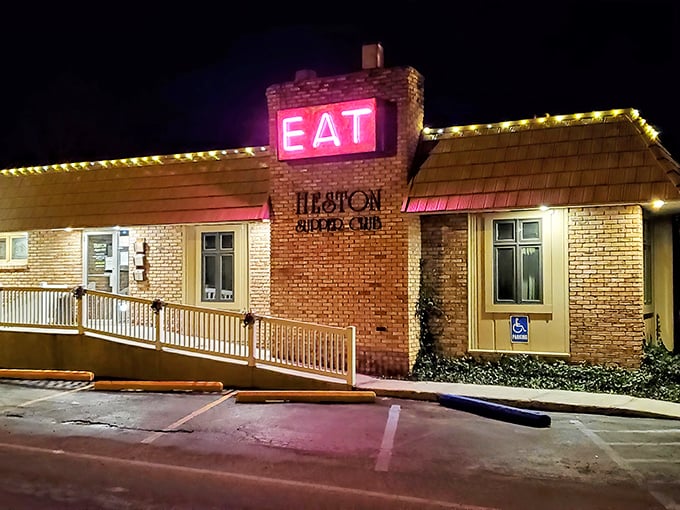That glowing pink "EAT" sign isn't just a suggestion – it's practically a command you'll be thrilled to follow.