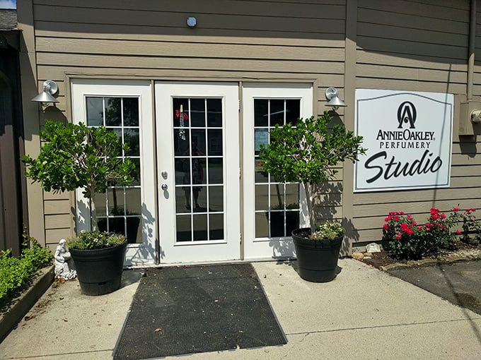 Annie Oakley Perfumery proves small towns can surprise you—where else can you find artisanal scents next to farm supply stores?
