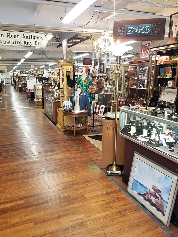 Vendor spaces create neighborhoods of nostalgia. Each booth has its own personality, from meticulously arranged to delightfully chaotic treasure hunting.