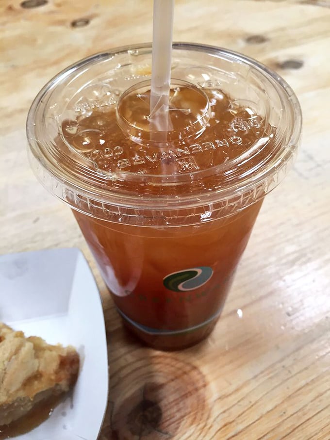 A tall glass of apple cider – nature's perfect palate cleanser between bites of pie, or as I call it, "fruit juice justification."
