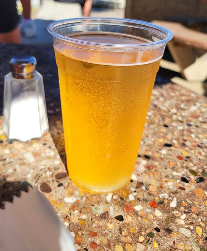 Nothing complements seafood like a cold beer with a view. This golden elixir is sunshine in a cup.