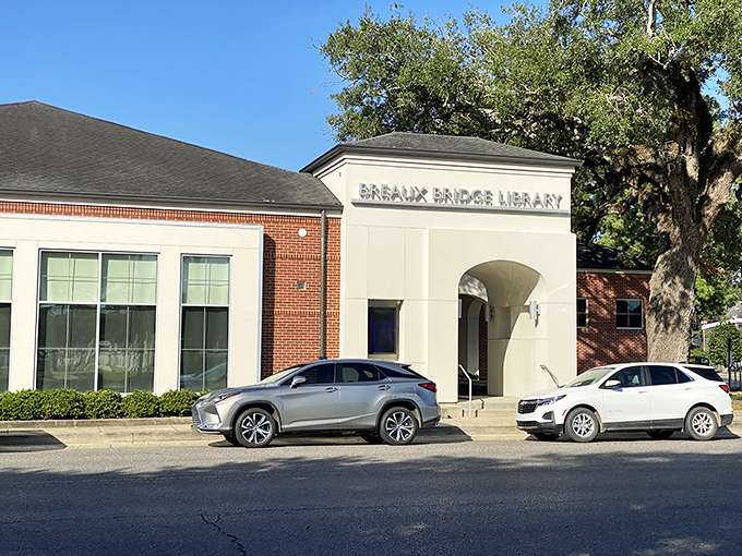 The Breaux Bridge Library – where locals come for books and stay for the air conditioning during those Louisiana summers that feel biblical in intensity.