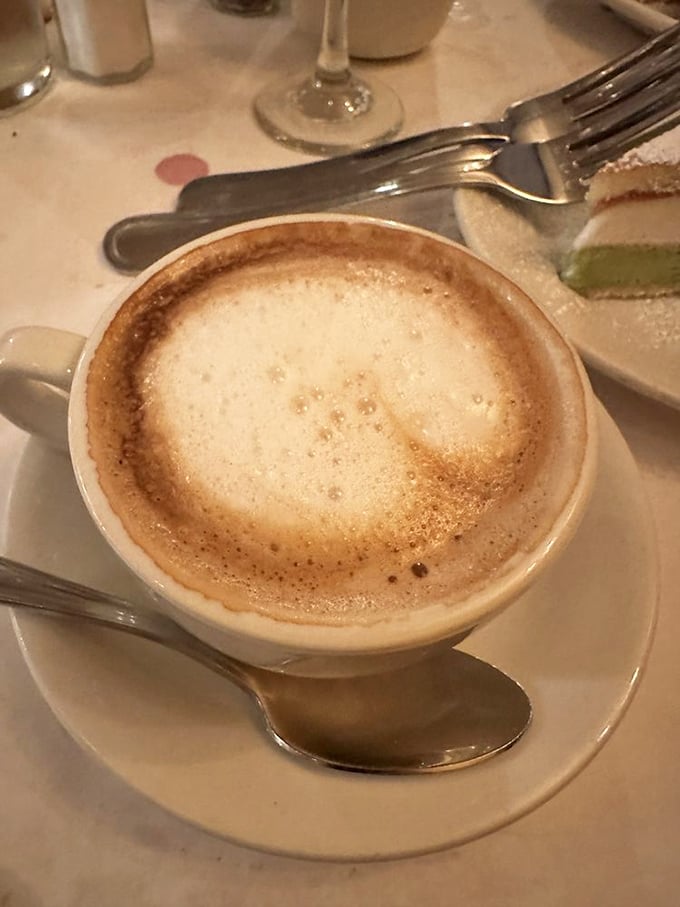 That cappuccino isn't just coffee – it's liquid velvet with a perfect foam hat, waiting to escort your tiramisu down the red carpet of your palate.