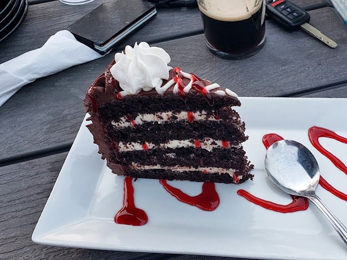 The Trinity Cake lives up to its divine name – layers of chocolate decadence infused with Guinness, Irish Cream, and Jameson, drizzled with raspberry for good measure.