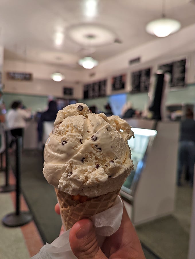 Cookie dough ice cream that reminds you why you used to risk salmonella eating raw dough from the mixing bowl.