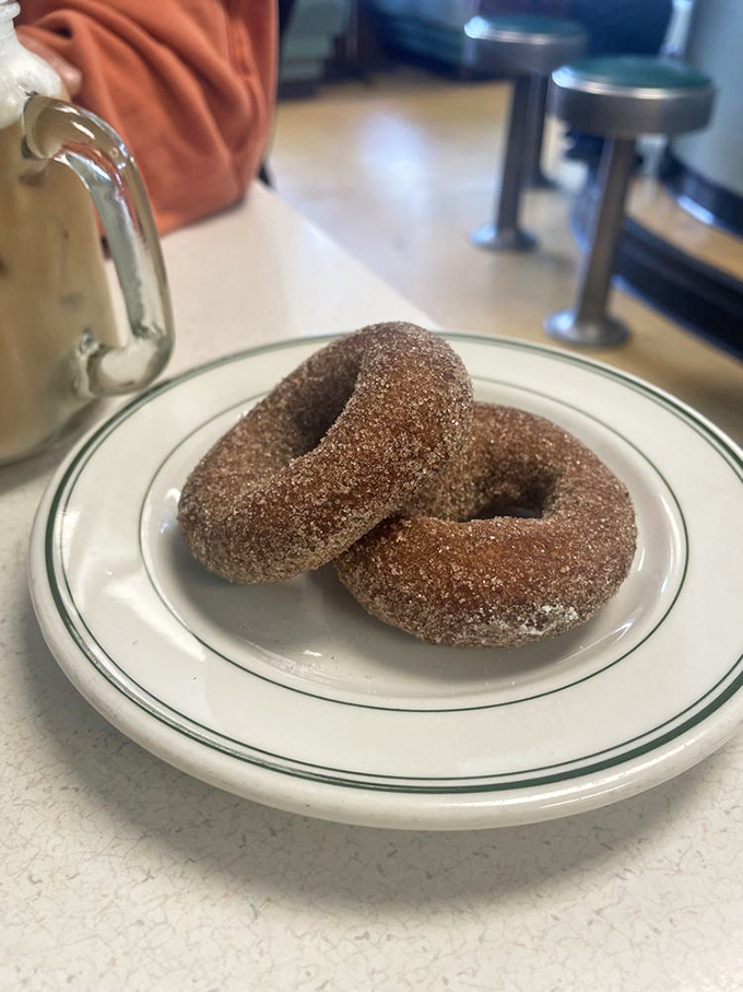Cinnamon sugar donuts that don't need fancy glazes or sprinkles to win your heart—just the perfect cake-like texture and sweet, spiced coating.