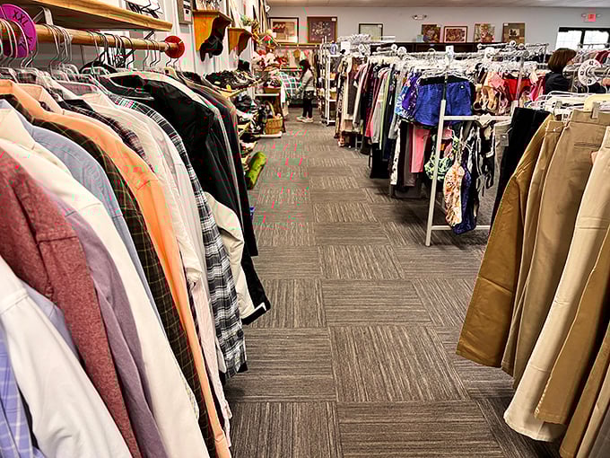 The clothing section – where patience and persistence can transform your wardrobe without transforming your bank account.