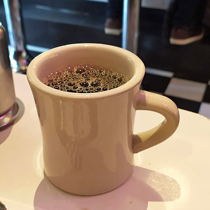That classic diner mug of coffee—not fancy, not pretentious, just honest-to-goodness fuel for whatever San Francisco adventure awaits you.