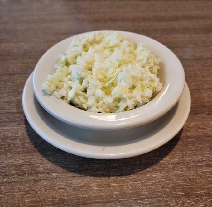 Coleslaw that actually deserves a place on your plate rather than being pushed aside—crisp, tangy, and freshly made.