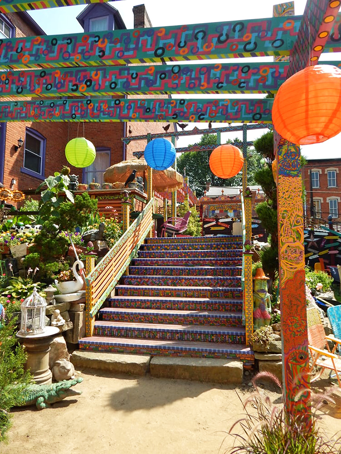 These stairs aren't just for climbing—they're a journey through the color spectrum that rewards each step with new visual delights.