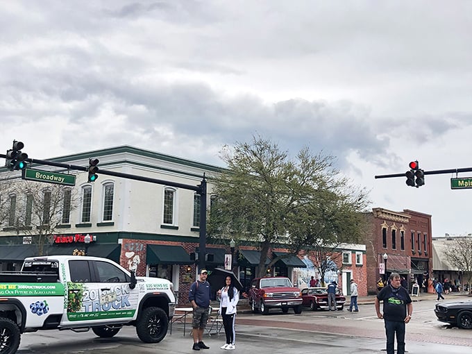 Downtown's intersection of Broadway and Main serves as Bartow's living room, where neighbors become friends without HOA drama.