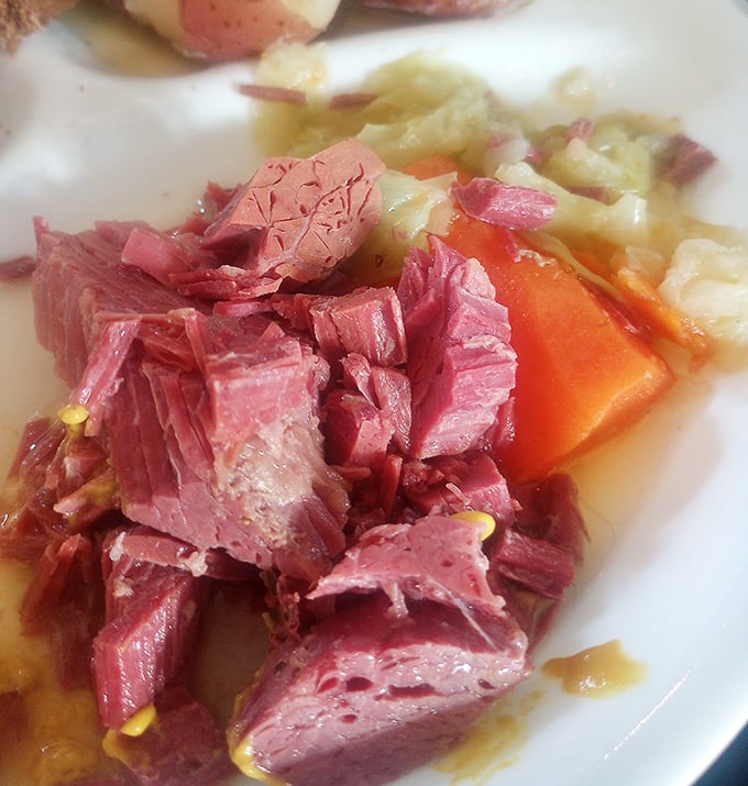 Tender corned beef that doesn't just melt in your mouth—it throws a party there, bringing along carrots and potatoes as welcome guests.