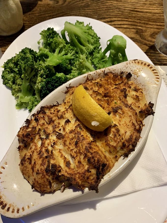 Crab imperial with broccoli: proof that sometimes the best things in life require a side of something green to make you feel virtuous.