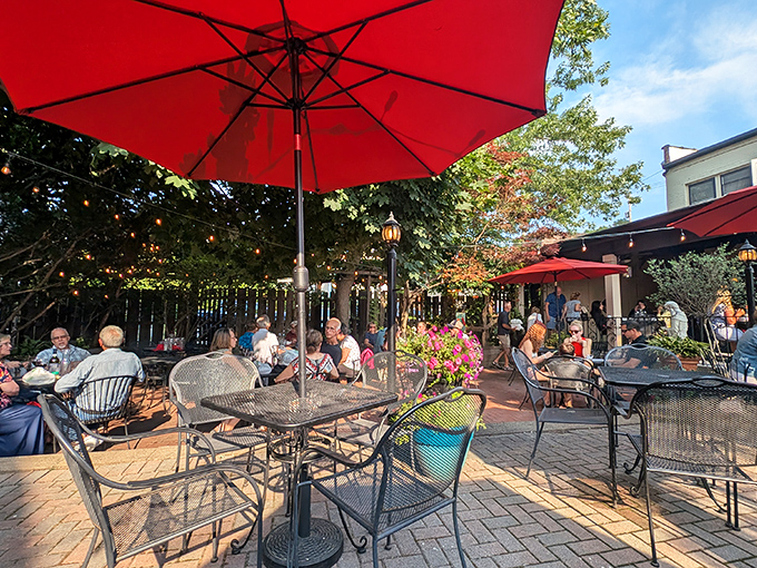 Guarino's garden patio—where Cleveland summer evenings transform into something straight out of a European vacation fantasy.