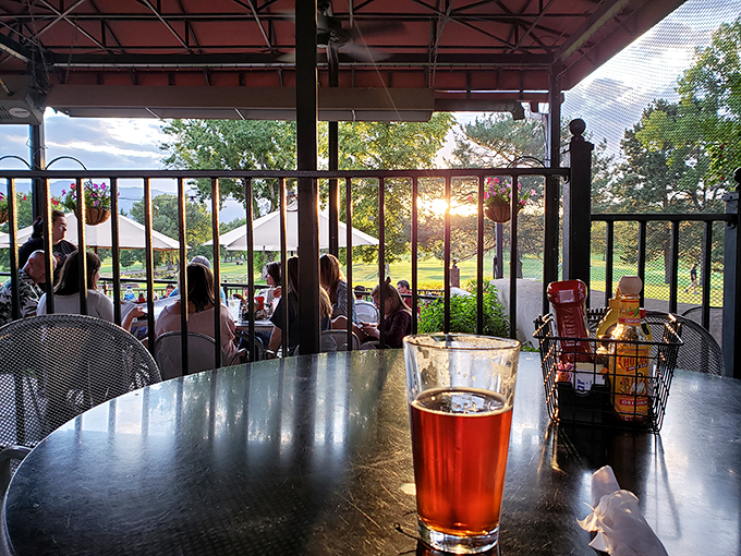 Sunset dining on the patio—where the golden hour light makes both the scenery and your meal look like a magazine spread.