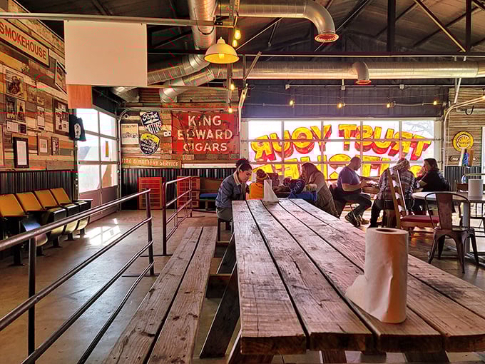 Communal tables encourage strangers to become friends, united by the universal language of "mmm" and "pass the sauce, please."
