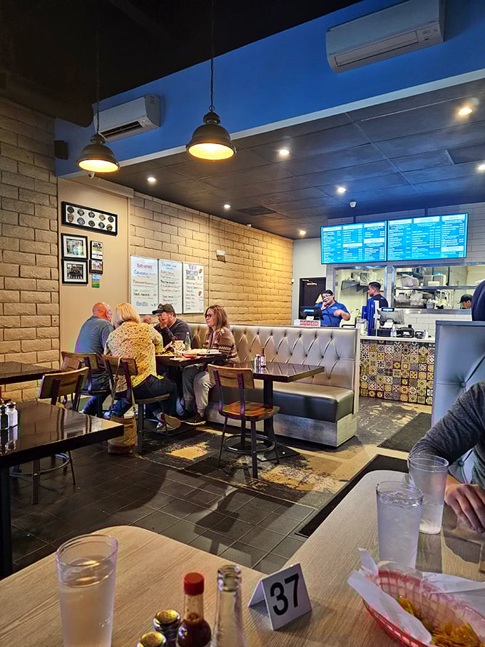 Where locals gather to worship at the altar of good food, with comfortable booths that invite you to stay for "just one more taco."