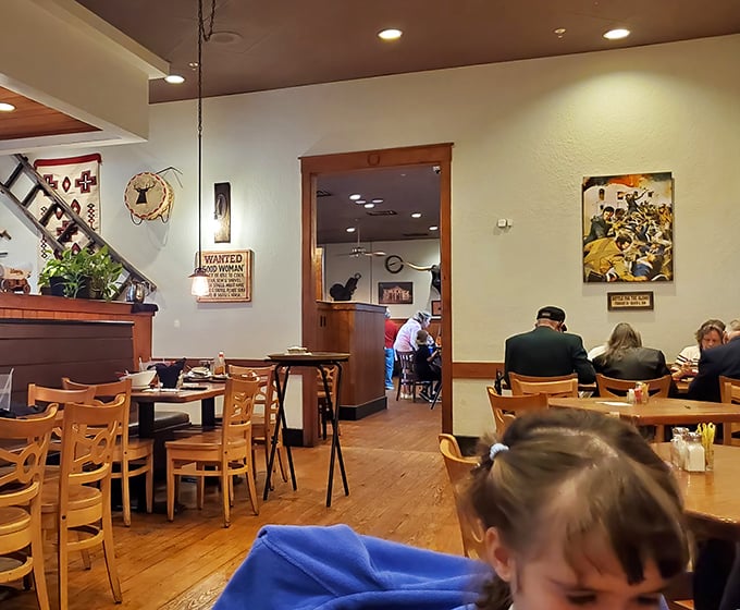 Western-themed décor and "Wanted" posters remind you that in the hierarchy of steakhouse experiences, this is no ordinary cattle drive.