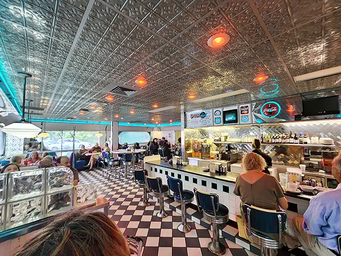 Full counter seating means breakfast and a show—where the sizzle of the grill provides the soundtrack to your morning.