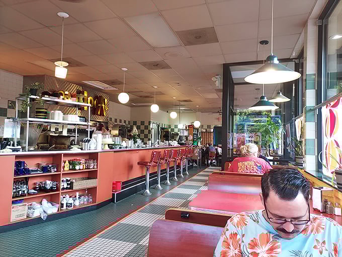 Even on busy days, the dining room maintains that perfect buzz of conversation—not too quiet, not too loud, just right.