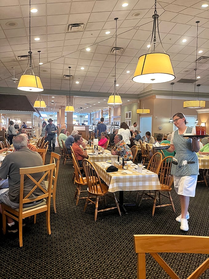 Where Florida retirees and Amish food traditions meet – a dining room humming with the universal language of good eating.