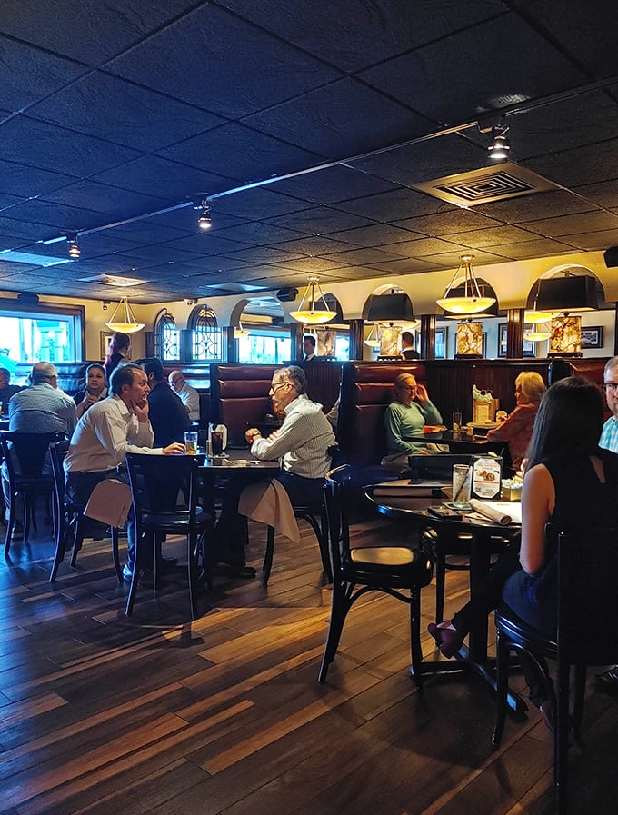 Wood, leather, and the promise of exceptional beef—this dining area has hosted celebrations and power lunches since your parents' first date.