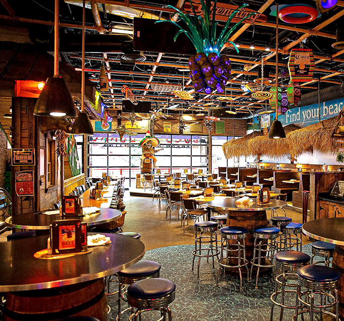 Wooden beams, colorful accents, and enough festive décor to make you forget you're in Tennessee. This is Mexico by way of the Smokies.