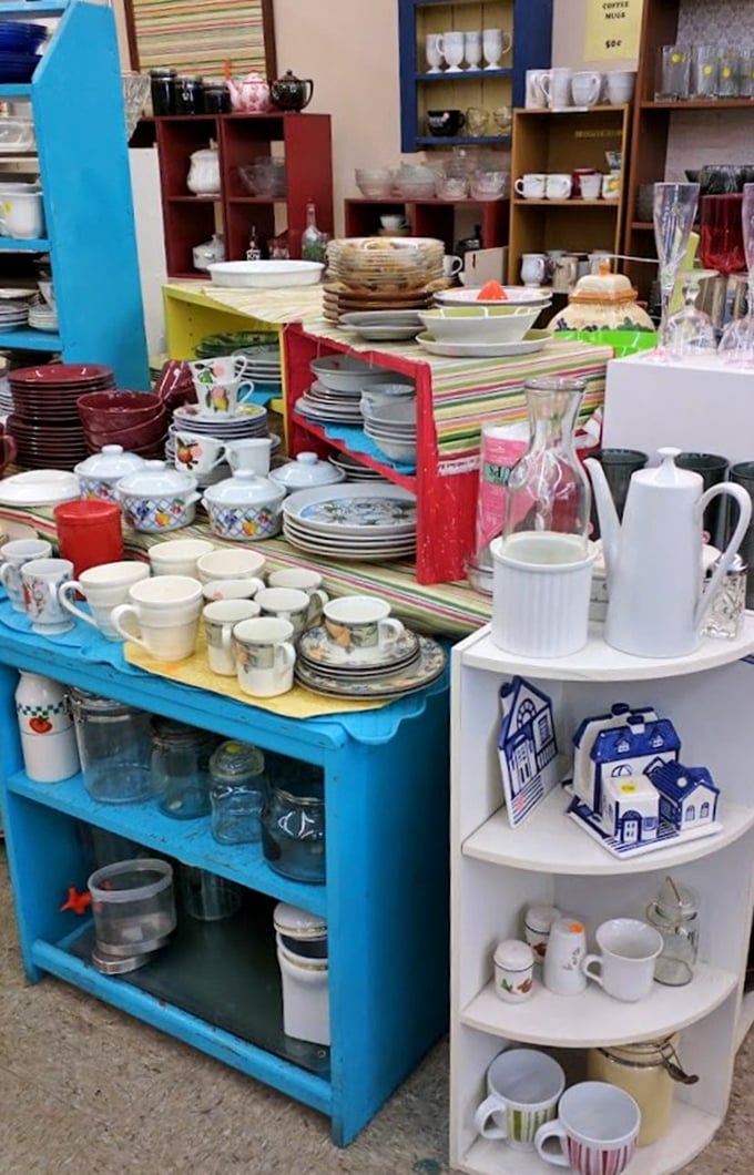 Dishware in every color imaginable—because matching sets are for people who don't appreciate the charm of eclectic dining experiences.