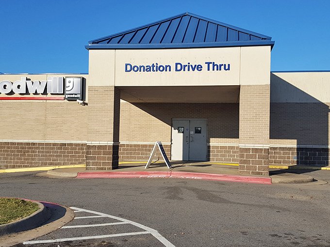 The donation drive-thru: where yesterday's impulse purchases begin their journey toward becoming tomorrow's treasured finds.