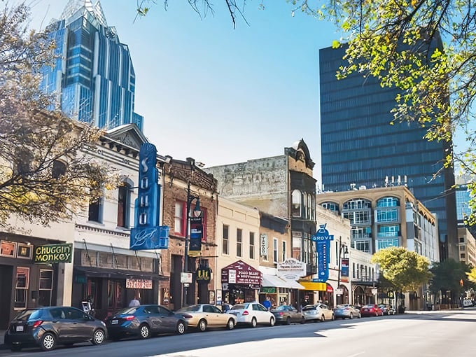 This definitely isn't Austin's skyline, but these historic storefronts offer something the big city can't—authenticity without the irony.