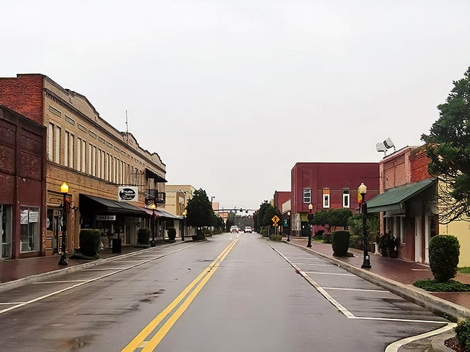 Downtown Wauchula's wide streets and historic buildings create a Norman Rockwell scene with palm trees. Even on gray days, the small-town charm shines through.