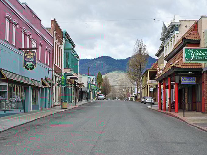 Yreka's Main Street offers a masterclass in small-town charm, where mountains frame colorful buildings that haven't surrendered to corporate homogeneity.