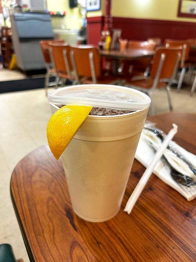 Sweet tea with a lemon wedge—the unofficial state beverage of Alabama and the perfect companion to cut through rich barbecue.