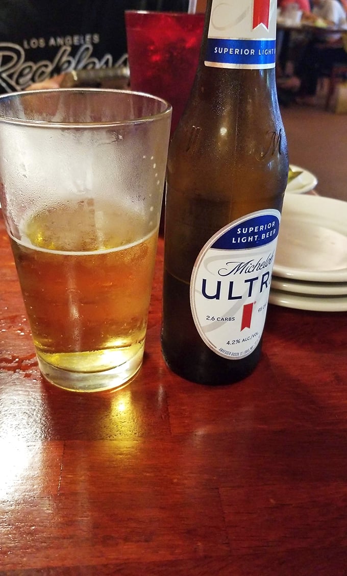 Cold beer and good company—the perfect accompaniment to a serious steak dinner. Sometimes the simplest pleasures are the most satisfying.