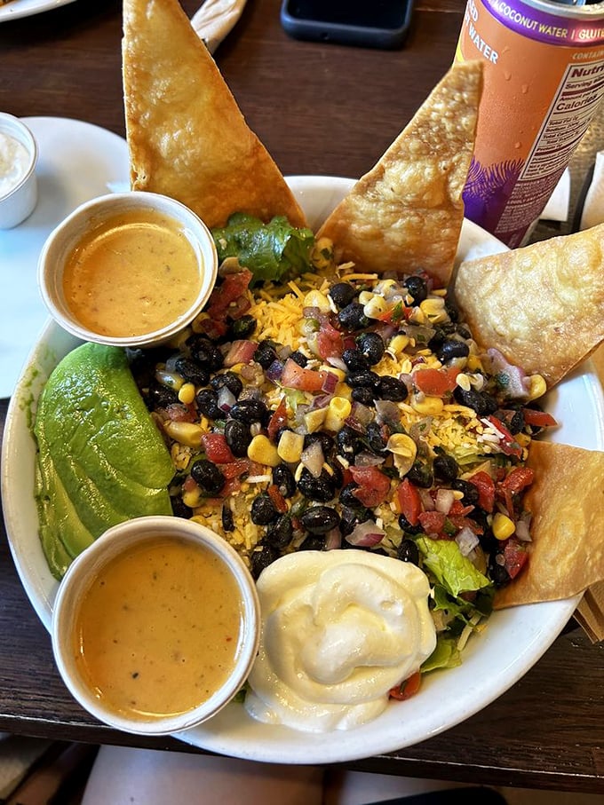 The El Camino salad: where fresh ingredients throw a fiesta with avocado and those addictive house-made tortilla chips.