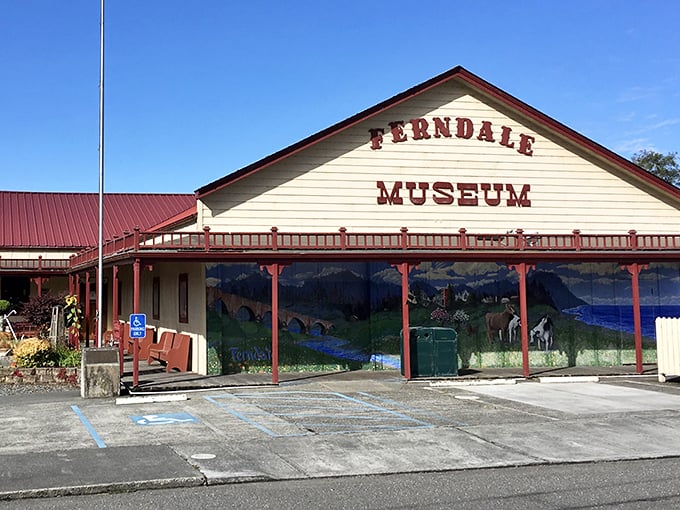 The Ferndale Museum's colorful mural hints at the stories inside—where dairy farming meets Victorian splendor in California's most unexpected time capsule.