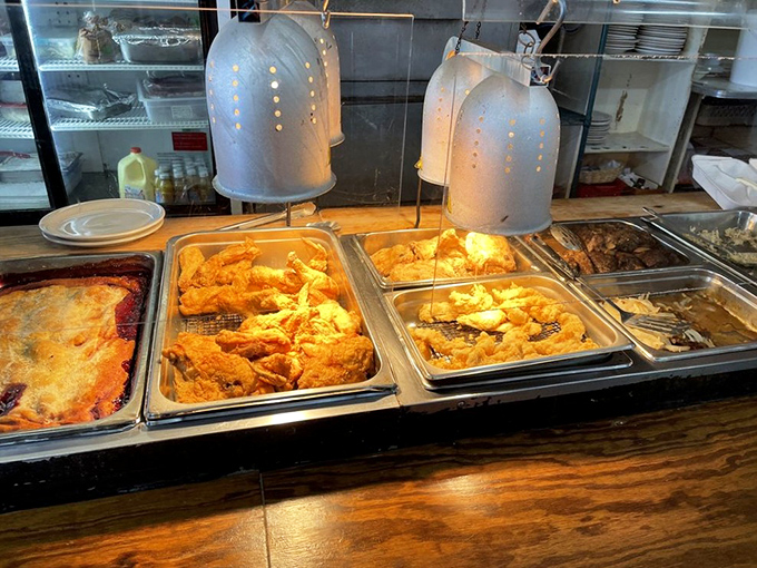 The cafeteria line—where life's most important decisions are made under gentle pressure and the watchful gaze of heat lamps.