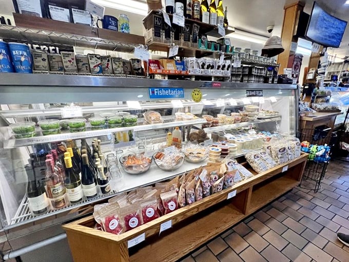 The display case – where seafood dreams begin and diet resolutions go to die. Just point at what looks good and prepare for happiness.