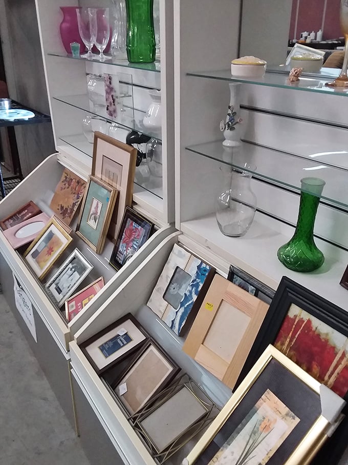 Picture-perfect finds await in the frame section, where vintage borders and display cases transform ordinary photos into statement pieces.