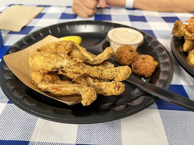 Crispy fried frog legs that prove the best food adventures happen when you’re willing to step outside your comfort zone.