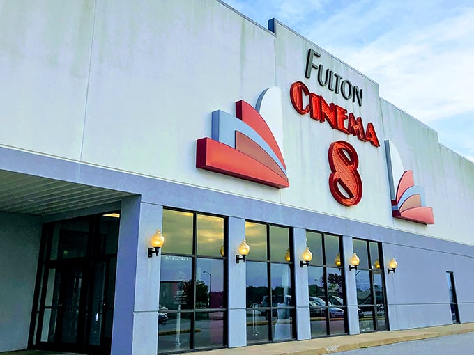 Fulton Cinema 8 brings Hollywood to the heartland, its retro-modern facade promising air-conditioned escapes into other worlds for the price of a ticket.
