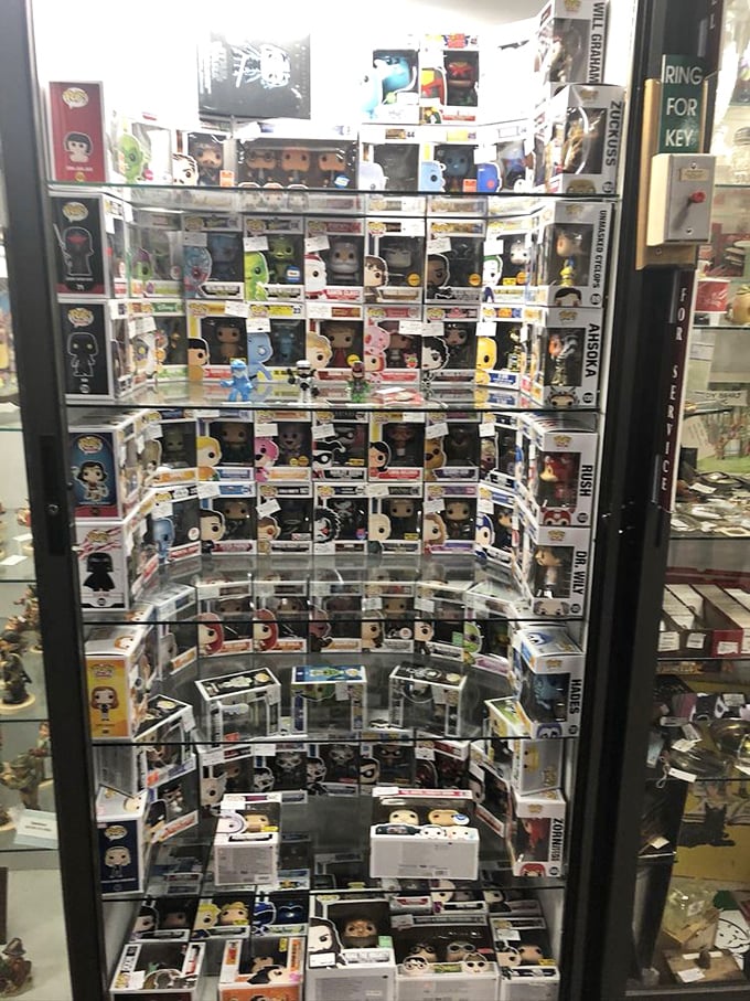 Funko Pop! heaven—where modern collecting meets vintage shopping in a plastic fantastic display of pop culture obsession.