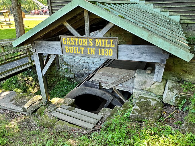 Gaston's Mill, built in 1830, where water power once turned grain into gold. Engineering that worked perfectly without a single software update.