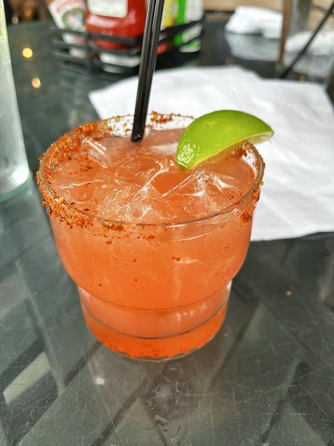This spicy margarita with its cayenne-salt rim isn't just a drink – it's Louisiana's answer to "how do we make tequila more exciting?"