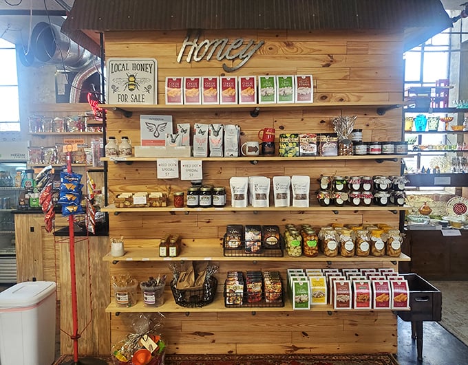 Local honey never looked so inviting. This sweet corner offers liquid gold in various forms—nature's original dessert with no expiration date.