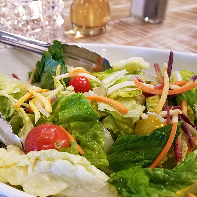 A fresh, crisp salad that somehow manages to be both virtuous and delicious—the perfect opening act before the comfort food main event.
