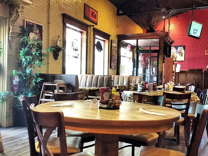 The dining room feels like the living room of that friend who always throws the best dinner parties—comfortable, inviting, and promising good things to come.